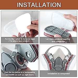 EROCK Half Facepiece Reusable Respirator 6200, Professional Organic Steam Respirator Widely Used in Organic Gas, Paint Spray, Chemical, Woodworking