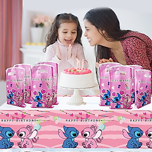 OU RUI 30Pcs Pink Lilo and Stitch Party Gift Bags,Girl Lilo and Stitch Birthday Party Supplies Decorates