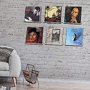 12'' Clear Vinyl Record Shelf - Wall Mount Vinyl Storage - Transparent Vinyl Record Holder - Easy Install Acrylic Album Storage for Home or Studio – Office Home Display Shelves (Pack of 4)