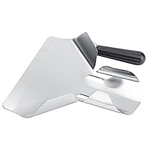 Multifunctional Kitchen Thickened Stainless Steel French Fries Shovel French Fries Bagging Spoon, Open Design For Easy Access Surface Non Slip Detachable Seamless One Piece Durable