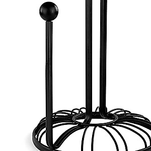 Spectrum Contempo Paper Towel Holder (Black) - Storage Organization for Kitchen Counter, Tabletop, Pantry, Laundry, Apartment, RV, and Bathroom / Contemporary & Functional Home Décor