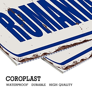 Autravelco Proud to Be from Romania Yard Lawn Sign 12x18 Inch Flag Sports Bar Party Events Personalized Lawn Sign for Rent House Lawn Yard Decorations