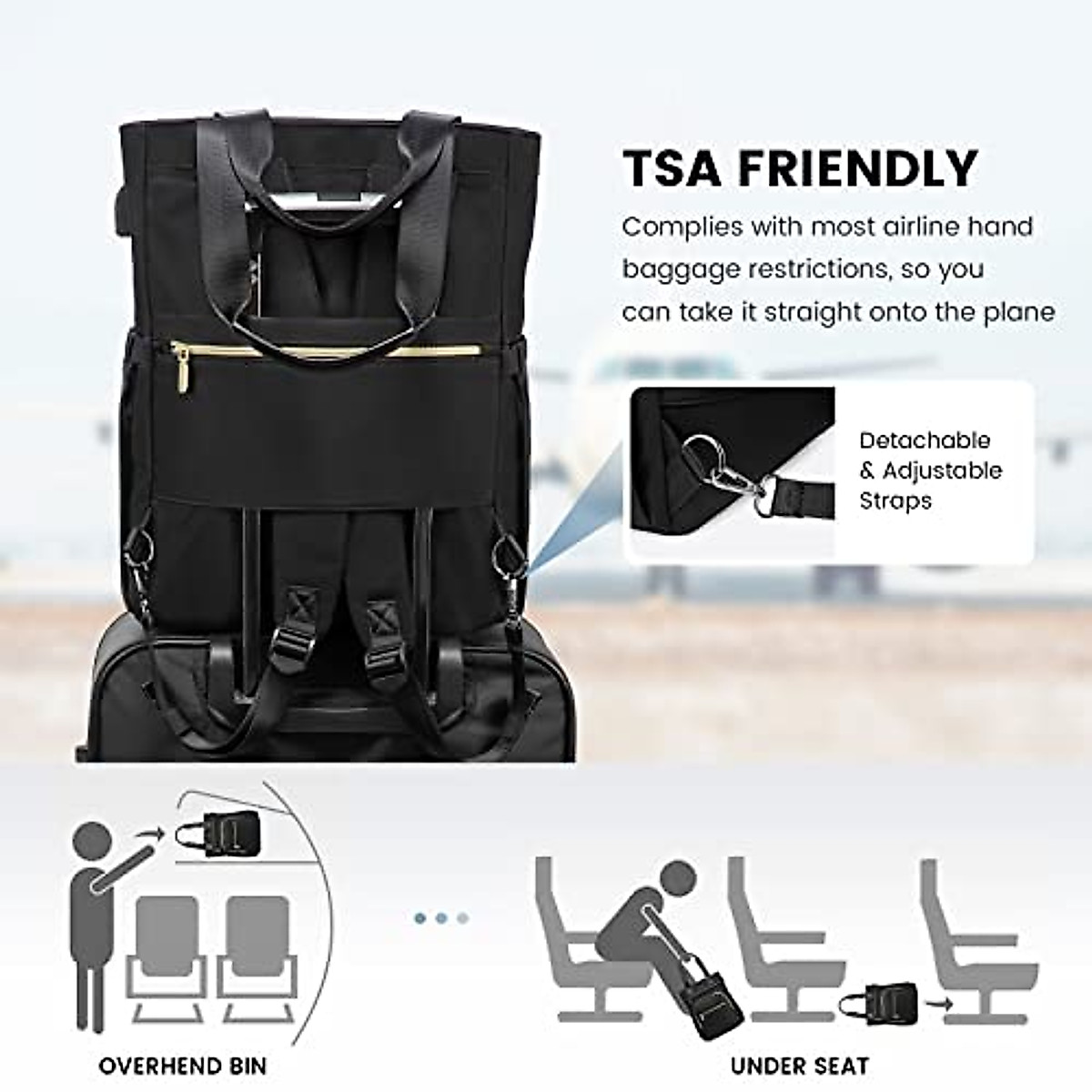 LOVEVOOK Laptop Backpack Purse for Women, Wide Top Open Teacher Nurse Tote Bag, 15.6 Inch Work Laptop Bag with USB Port,Business Travel Computer Backpack College school bookbag…