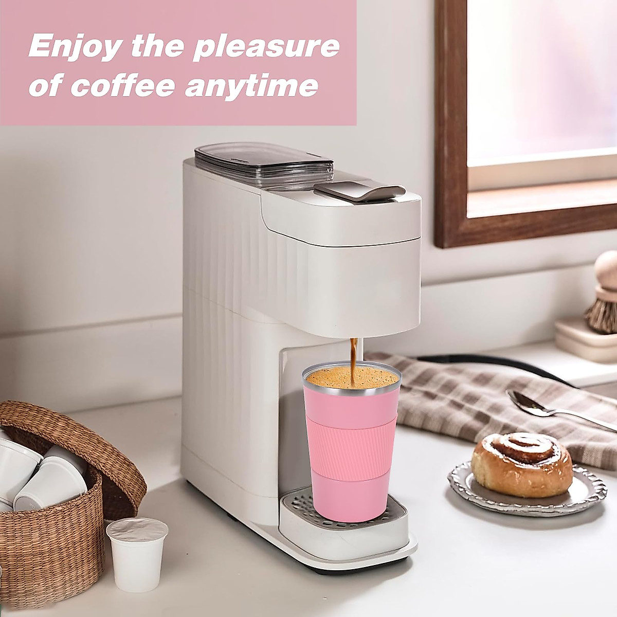 LATTPLYN 2 Pack Stainless Steel Coffee Mug, 12 oz Travel Mug Insulated Leak Proof Coffee Travel Thermos Double Walled Tumbler Cups for Birthday Men Women Father Mother