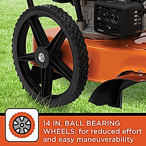 BLACK+DECKER 25A-26KF736 4-Cycle Gas Powered 22-Inch Walk-Behind High-Wheeled String Trimmer with 173cc Kohler Engine, Black and Orange