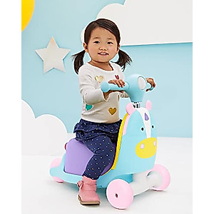 Skip Hop 3-in-1 Baby Activity Push Walker to Toddler Scooter, Zoo Unicorn