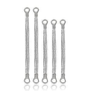 HAOBO 5PCS Universal Automotive Ground Straps, Ground Wire, 3pcs 10" x1/2" & 2pcs 13" x1/2" Tinned Copper Vehicle Grounding Cable Straps, Flat Braided Copper Ground Strap Fit for Most Vehicles