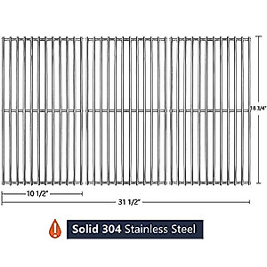 Hongso 18.75" SUS304 Grill Grates and 16 inch Cast Iron Burners for Members Mark Y0101XC Y0660NG, Grand Hall Grill Models