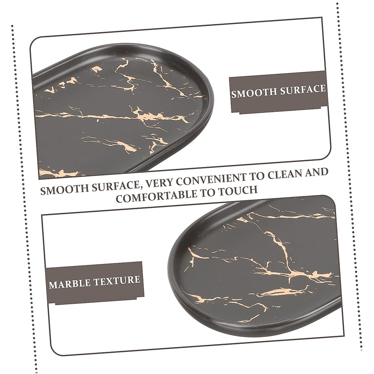 Didiseaon 2pcs Marble Storage Tray Small Ceramic Oval Display Tray Oval Jewelry Tray Ceramic Serving Dishes Makeup soap Dish Holder Sundries Organizing Tray Marbling Ceramic Plate Ceramics