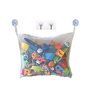 Bath Toy Storage Bath Toy Organizer Mesh Bath Toy Organizer Durable Design + 2 Extra Strong Suction Cups! Large Storage/Bag/Holder for Toys Even as a Shower Caddy and Baby Gift Mold Playtime