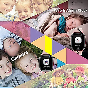 Kids Smart Watch Girls Boys - Smart Watch for Kids Watches for Ages 4-12 Years with 14 Puzzle Games Music Video Alarm Calculator Flashlight Children Learning Toys Birthday Gifts Toddler Watch (Pink)