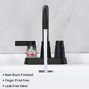 Bathroom Faucet Matte Black 4 Inches Bathroom Sink Faucet Vanity Faucet Modern Bathroom Faucets Lavatory Faucet Lead-Free