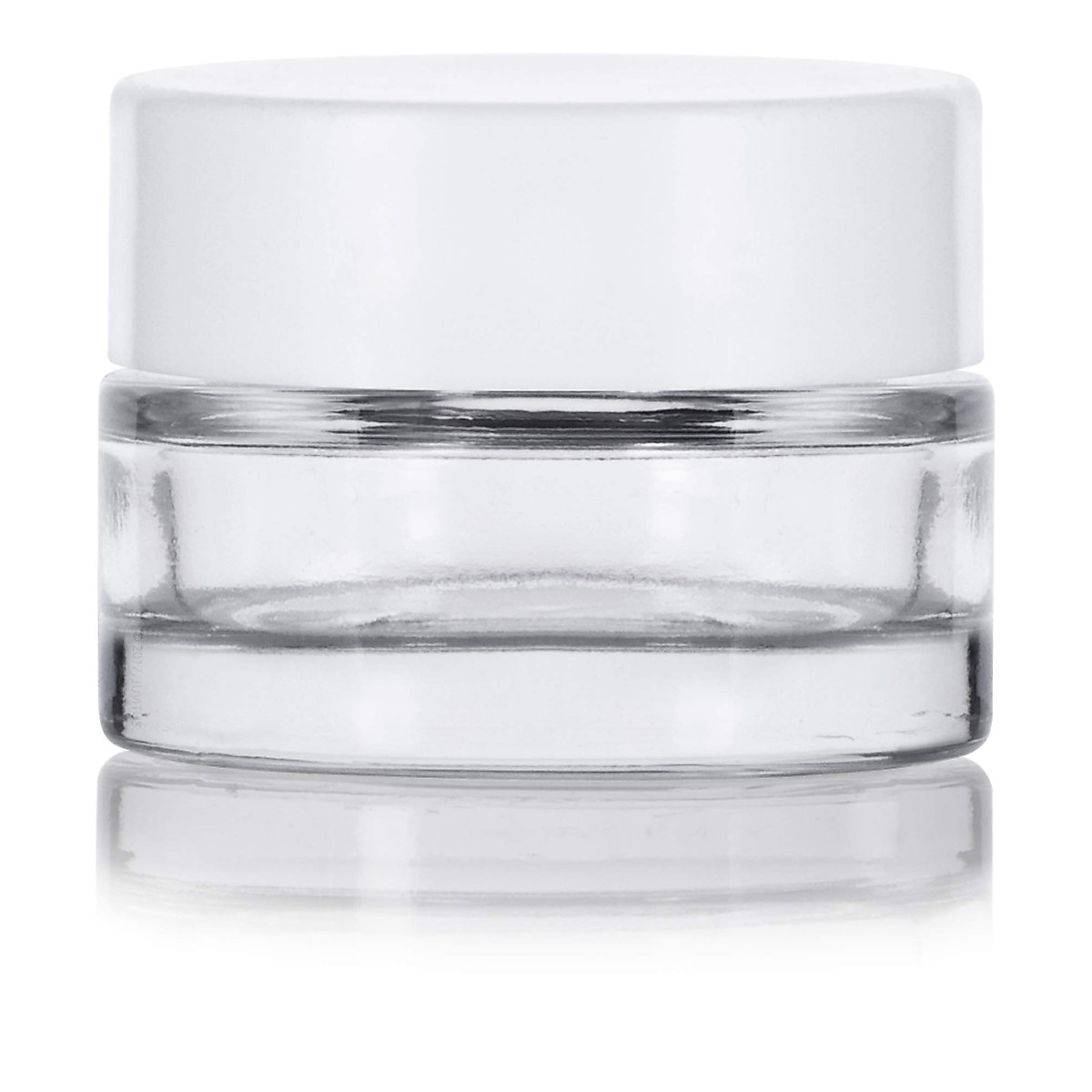 Clear Glass 0.25 oz Thick Wall Balm Jars with White Foam Lined Smooth Lids (12 pack)