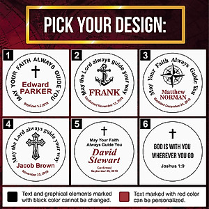 Personalized Confirmation Gift (6 Designs) - Baptism Gift for a Boy or Girl, Unique Religious Gift, Baby Keepsake, Engraved Antique-Style Compass with a Cross in a Gift Box