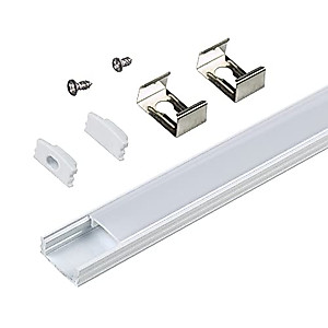Armacost Lighting Surface Mount LED Tape Light Mounting Channel 5-Pack - White, 960055
