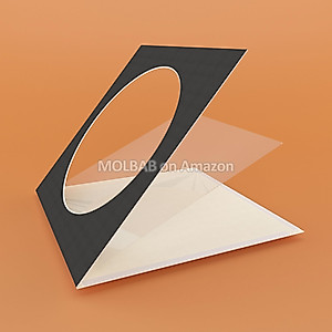 12x12 inch Black Round-Holed Square Paper Picture Frame Mat Board Photo Frame 4 Pieces of Each Pack (For 12x12 inch, Black)