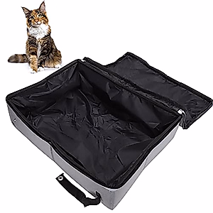 FAMKIT Waterproof Folding Cat Litter Box Portable HomeOutdoor Camping Toilet with Cover Easy Sof