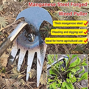 Carrie Rowe Weed Puller Tool, 2023 New Durable Garden Weed Pulling Tool, Portable Garden Weeder Tool for Vegetable Gardening Backyard Farm Planting & Weeding (Galvanized Handle)