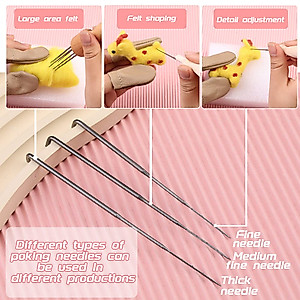 IMZAY Needle Felting Tools, Needle Felting Supplies, Needle Felting Kit with 3 Size 30Pcs Needles Felting Needles,Wooden Handle, Finger Cots, Perfect for DIY Felting Wool Projects