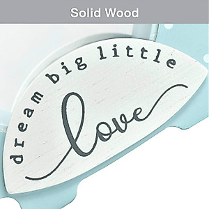 I’m Solid Wood Piggy Bank Coin Bank Savings Money Bank, Adorable Gifts for Baby Birthday Boys Girls Kids Child to Cherish Baby Shower, Keepsakes & Nursery Décor “Dream Big Little Love” (Dot Blue)