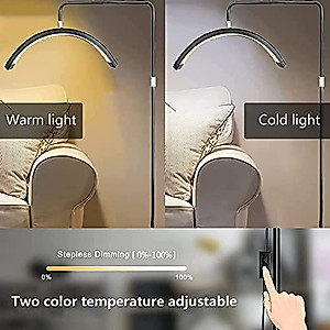 QQXX LED Floor Half Moon Lash Light Floor Lamp for Reading,Eyelash Extensions LED Floor Light，Lash Lamp,Adjustable Standing Lamp with Remote,Tattoo Light,Salon Cosmetic SPA Pmu Lamp , White