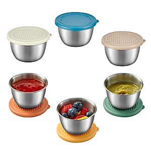 VANDHOME 2.3OZ/70ml Salad Dressing Container To Go With Lid 6 Pack Leakproof Dipping Sauce Cups Sauce Container for Lunch Small Containers for Salad Dressing, Snacks, Fits in Bento Box for Lunch