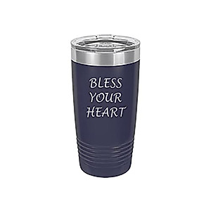 Rogue River Tactical Funny Sarcastic Southern Quote Bless Your Heart Large 20 Ounce Travel Tumbler Mug Cup w/Lid Sarcastic Work Gift For Boss Manager or Supervisor (Blue)