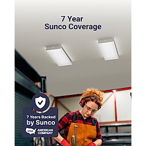 Sunco LED 11 Inch Prisma Wraparound Light for Indoor Commercial Industrial Warehouse Garage Utility Workshop, 72W 8500 Lumens, Selectable CCT 4000K/5000K/6000K, Non-Dimmable, AC120-277V 2 Pack