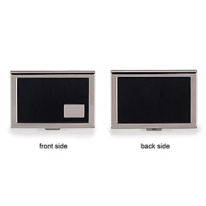 EASTNIGHTS RFID Credit Card Holder Metal Wallet Stainless Steel and Pu Leather Credit Card Protector Case for Men or Women (black)