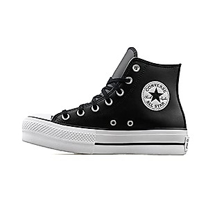 Converse Women's Chuck Taylor All Star Lift Clean Sneaker, Black/Black/White, 9 M US