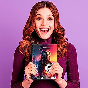 ARTISTO 5.5X8.5” Premium Sketch Book Set, Pack of 2 (200 Sheets), 68lb (100g/m2), Spiral Bound, Acid-Free Drawing Paper, Perfect for Most Dry Media