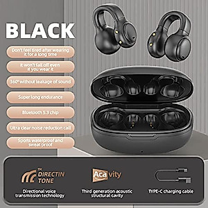 Gspmoly Wireless Ear Clip Bone Conduction Headphones Bluetooth Waterproof Mini Sports Running Earring Headphones Open Ear in Ear Headphones Wireless Earbuds, School Gifts for Students