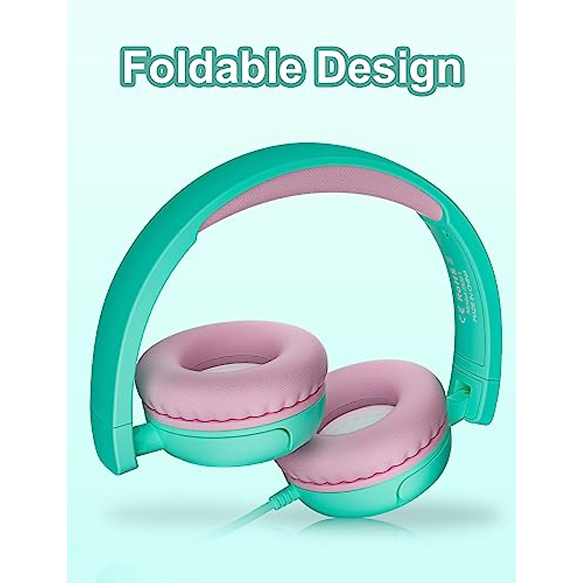 ZIUMIER Kids Headphones Wired, Headphones for Kids with Microphone for Boys Girls, 85dB/ 94dB Volume Limited, Foldable Toddler Headphones for School Airplane Travel,iPad, Fire Tablet, Kindle