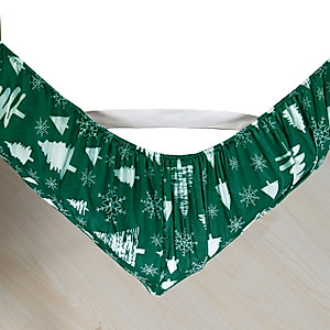 Elegant Comfort Luxury Soft Bed Sheets Holiday Pattern 1500 Premium Hotel Quality Microfiber - Softness Wrinkle and Fade Resistant (4-Piece) Bedding Set, Twin, Hunter Green Christmas Tree