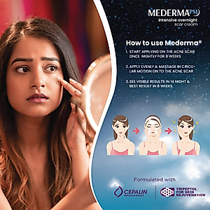Mederma PM Intensive Overnight Scar Cream - Works with Skin's Nighttime Regenerative Activity - Once-Nightly Application Is Clinically Shown to Make Scars Smaller & Less Visible- 1.7 ounce