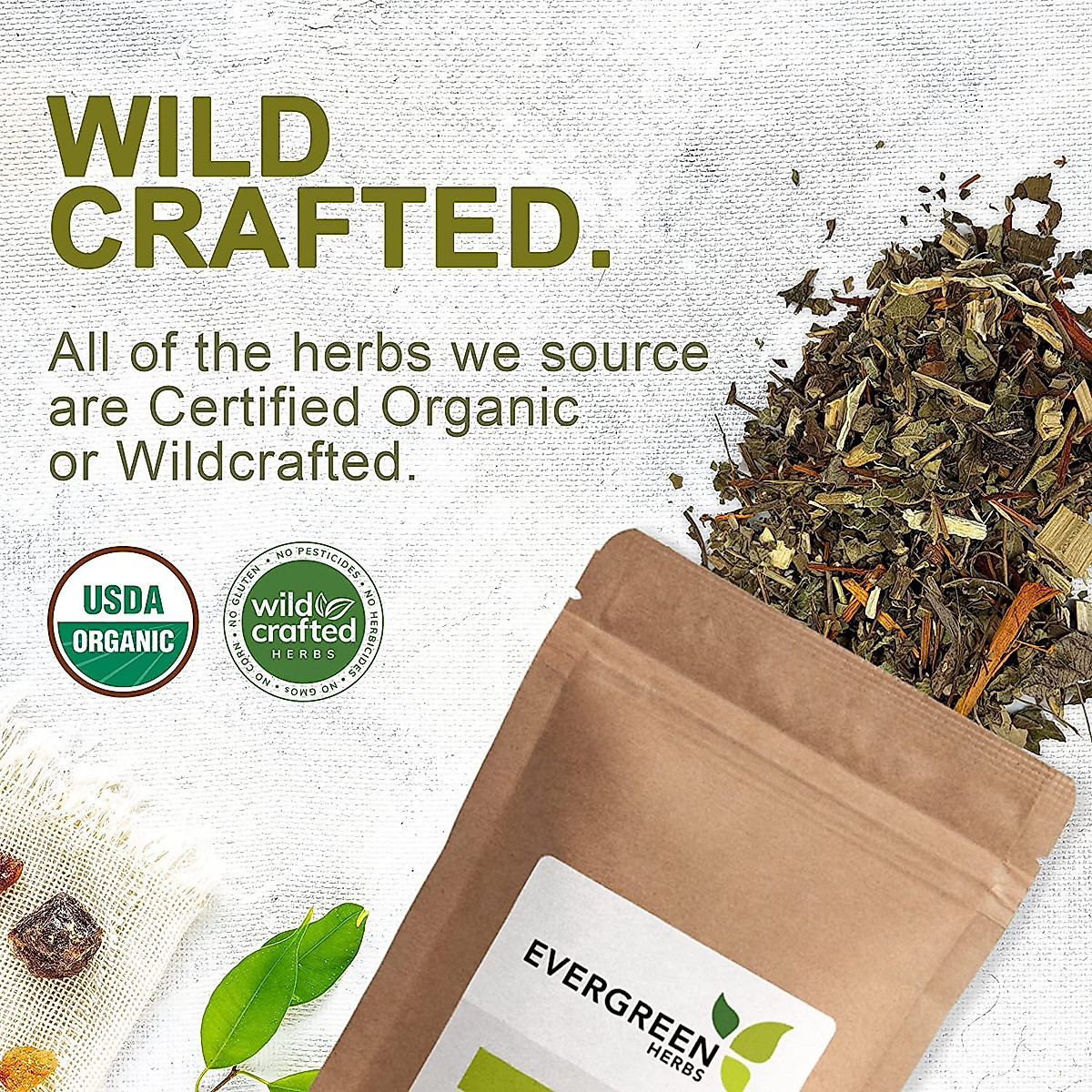 Evergreen Herbs Cinchona Bark 8 oz - Resealable Stand Up Pouch to Ensure Freshness!