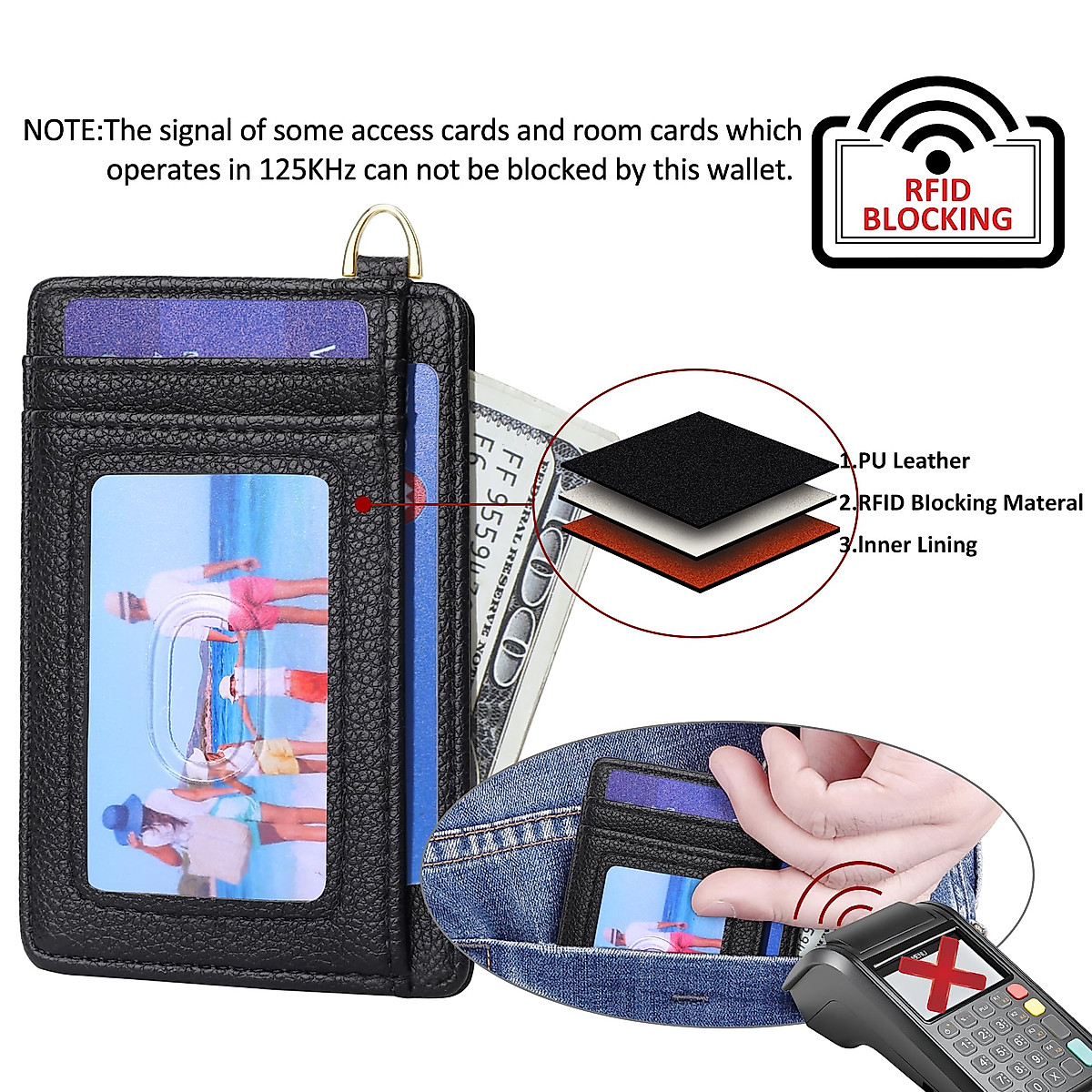 GEEAD Slim Minimalist Front Pocket RFID Blocking Card Holder Wallets for Men & Women