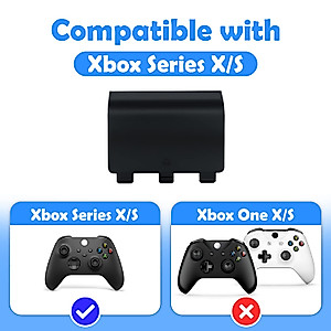 Mcbazel Battery Cover for Xbox Series X/S, Universal Replacement Battery Back Shell Door Lid Repair Part for Xbox Series S/X Controllers (6 Packs) - Black (NOT for Xbox One/Elite 1&2 Controllers)