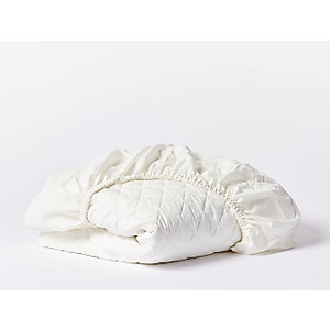 Coyuchi Organic Cotton Mattress Pad, King, Soft Cotton Mattress Cover, White