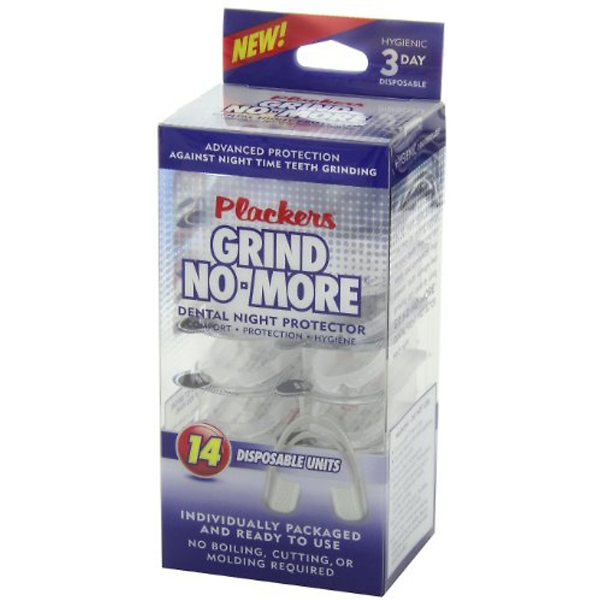 Plackers Grind No More Dental Night Guard for Teeth Grinding, 14 Count