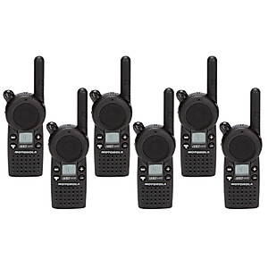 6 CLS1410 - UHF 1 Watt 4 Channel Radios & 1 56531 6 Radio Charger by Motorola Solutions - Intended for Business Use Black