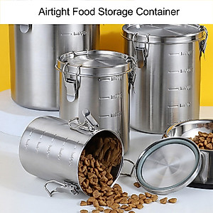Fabater Food Storage Container, Airtight Pet Food Storage Containers with Lid, Large Capacity Stainless Steel Dog Treat Jar, Leakage Proof Storage 5.5 Pounds / 3.5 Pounds of Food
