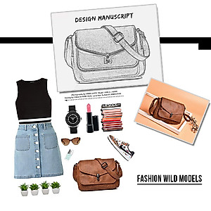 Alovhad Women Crossbody Bag Purse Muti Zip Pocket Leather Fashion Shoulder Bags (Brown)