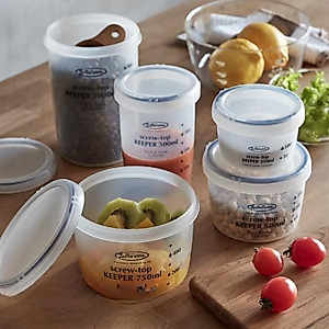 (Set of 3) Lustroware Airtight Nestable Food Container Set with Lid, Kitchen Home Reusable Meal Prep Storage, Canister with Calibration, Dishwasher & Microwave Safe (8.5, 17, 25 oz)