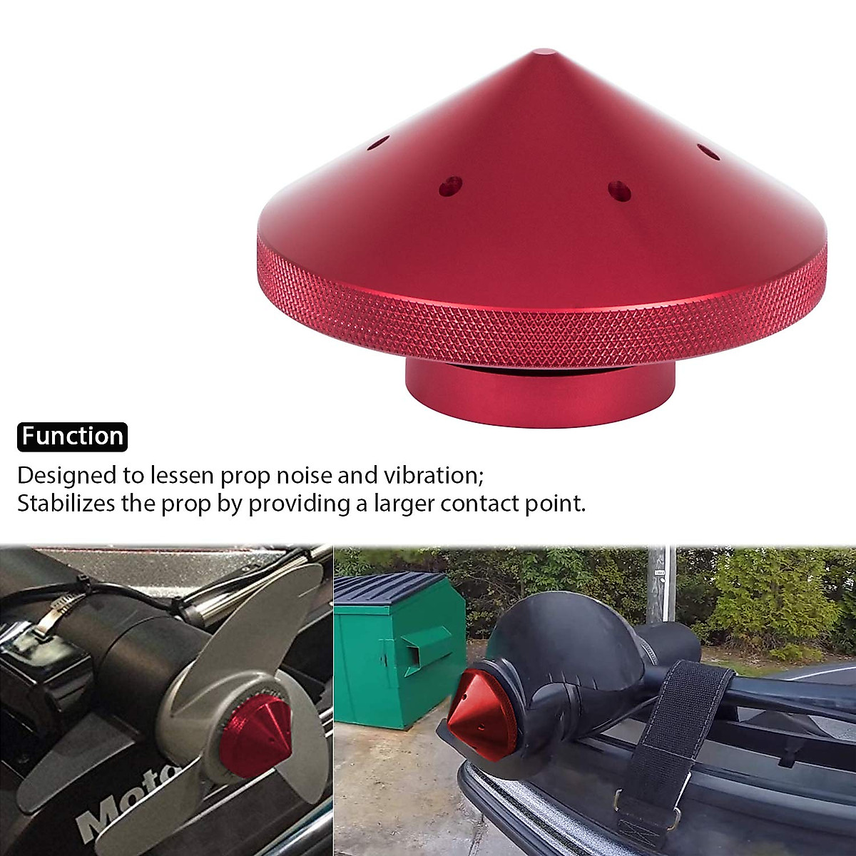 Eliminator Trolling Motor Prop Nut #GFEL-MK-BK-DP Compatible with MinnKota 80, 101 and 112 Replace for T-H Marine Red
