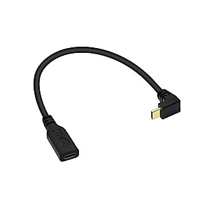SinLoon USB C Extension Cable Type C Male to Female Short Cable Right Angle 90 Degree USB 3.1 10Gbps Fast Charging 4K HD Video Audio Data Transfer Cord for Laptop & Tablet & Mobile Phone (-)