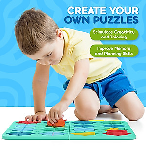 CoolToys Build-A-Track Brain Teaser Puzzles for Kids Ages 4-8 - Educational Smart Logic Board Game for Children, 4 Levels & 100+ Skill-Building Challenges, Fun Home & Travel Boys & Girls STEM Activity
