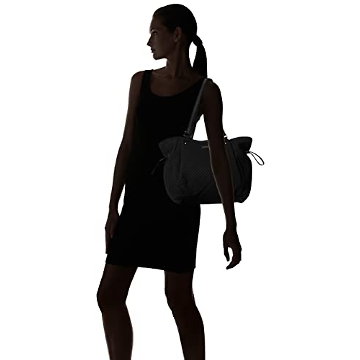 Vera Bradley Women's Microfiber Glenna Satchel Purse, Black, One Size