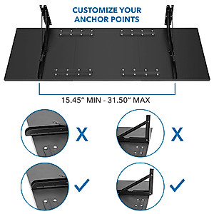 Mount-It! Heavy Duty Wall Mounted Drop Leaf Table, Folding Wall Mounted Desk, Drop Down Table 45x15x7, Floating Desk, Folding Laundry Table for Small Spaces, Home Office, Garage, Basement Kitchen