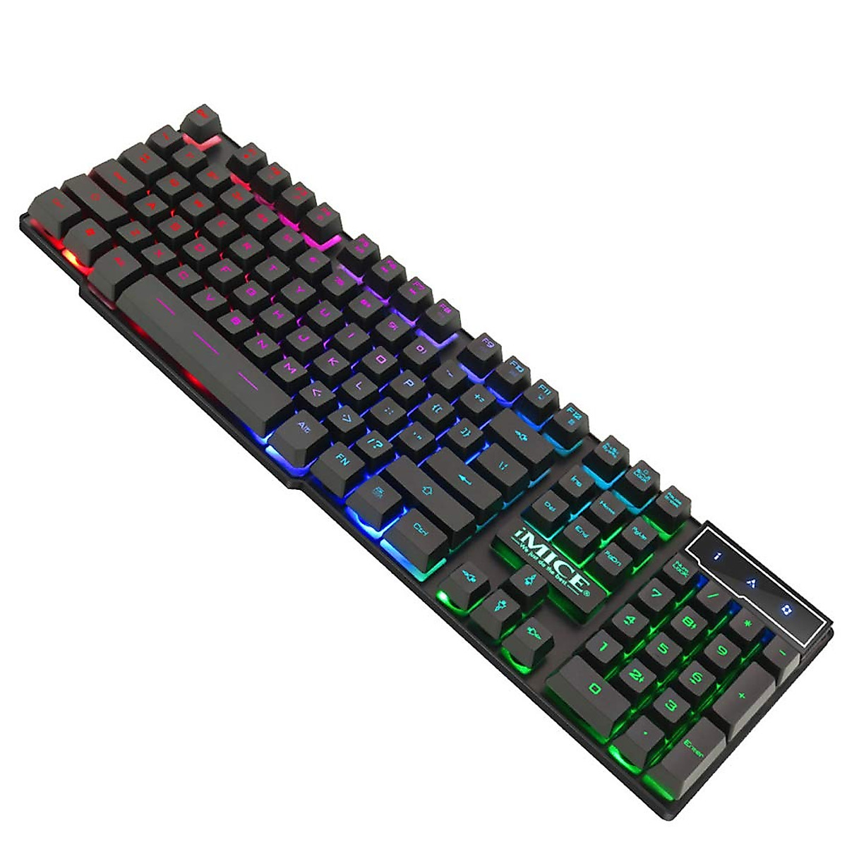 axGear Gaming Keyboard RGB LED Light Backlit Gamer USB Wired Silent Keyboard Noiseless